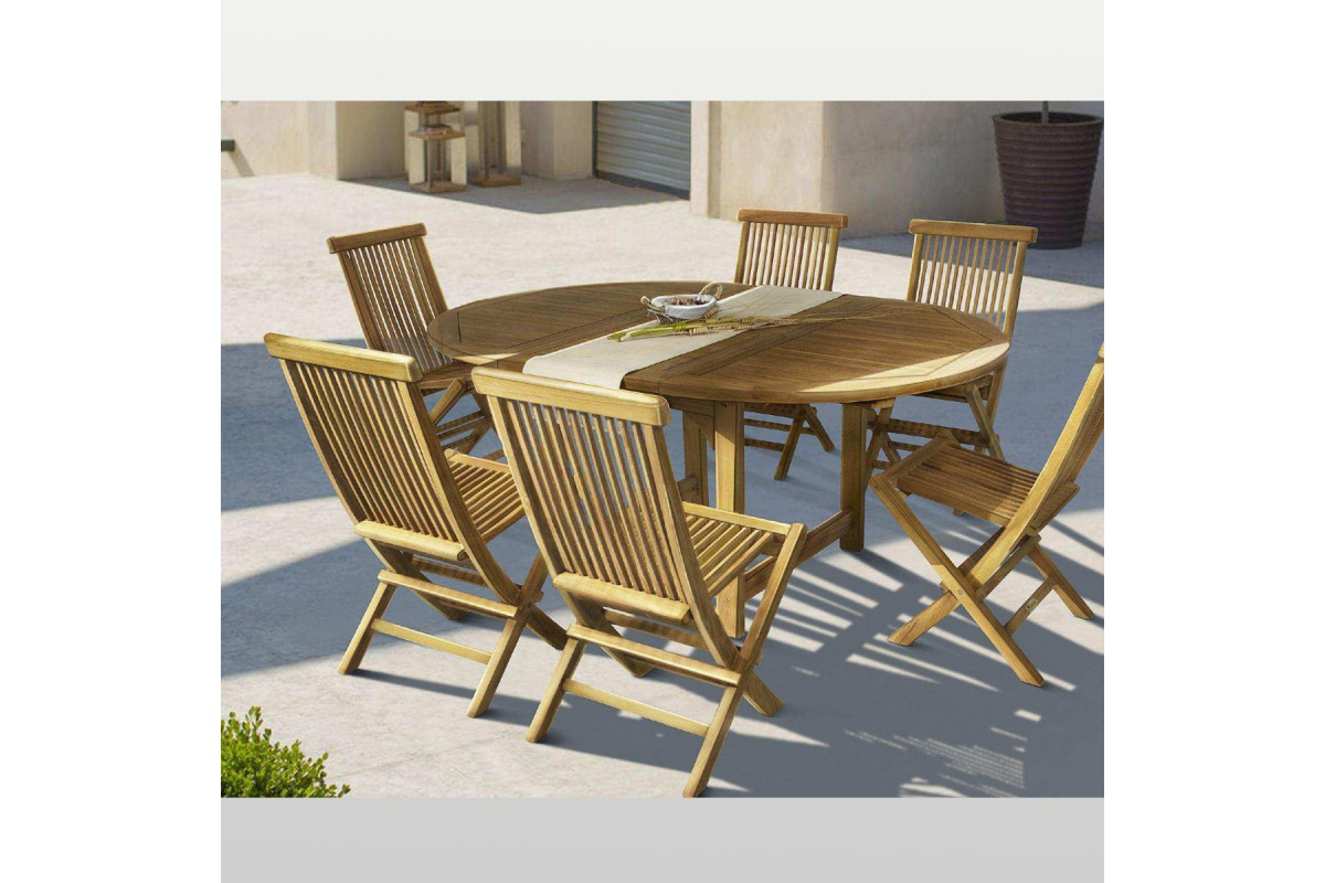 Muebles para exteriores en teca clásica en Mobles Allés Menorca.